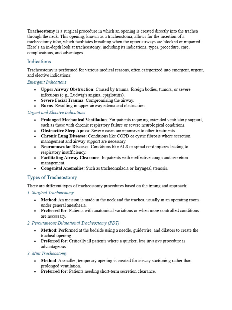 Tracheostomy | PDF | Pulmonology | Clinical Medicine