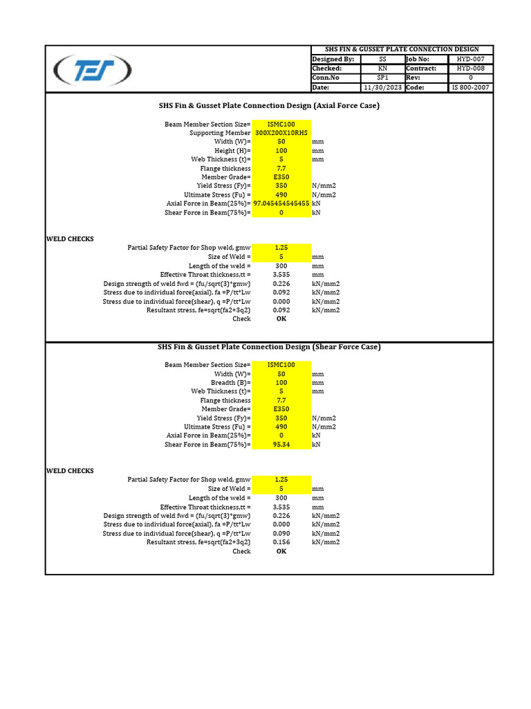 Weld Calculation | Download Free PDF | Stress (Mechanics) | Shear Stress