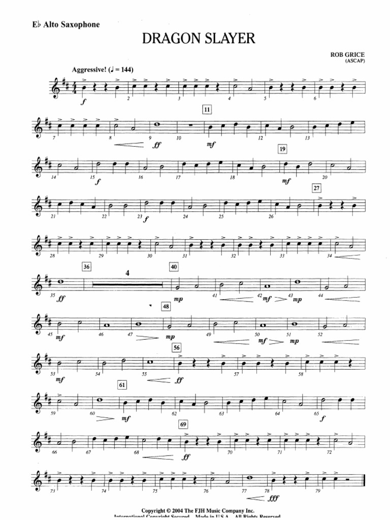 Dragon Slayer - Alto Sax | PDF