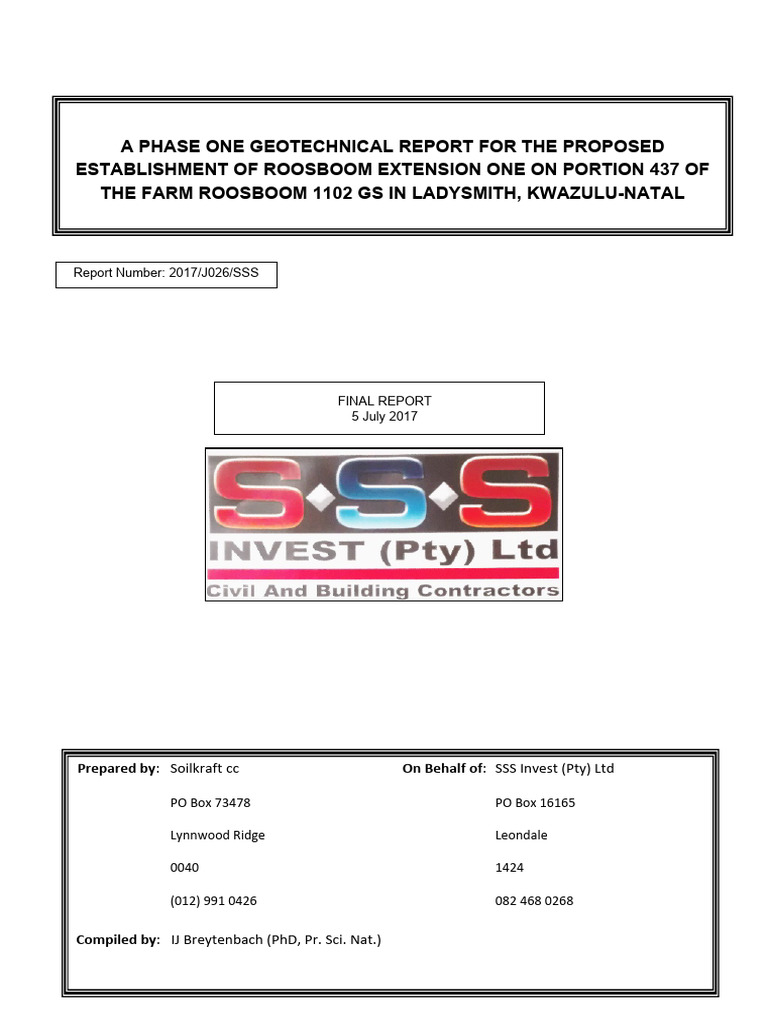 Appendix H1 Geotechnical Report P437 Revised | PDF | Soil | Deposition ...