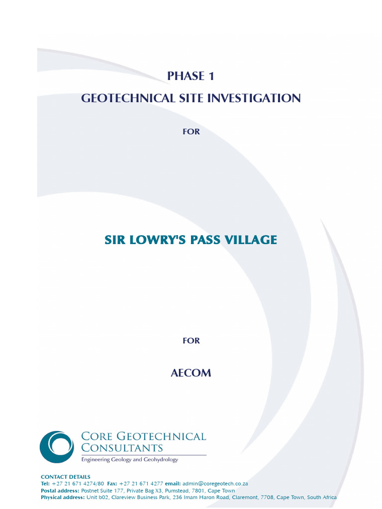 Appendix Giv Geotechnical Investigation Report Yates Jones 2014 (1 ... Appendix Giv Geotechnical Investigation Report Yates Jones 2014 (1 ...