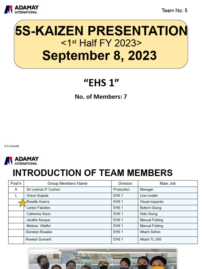 Kaizen Performance Form Ver02 (Team - 5) | PDF | Computing