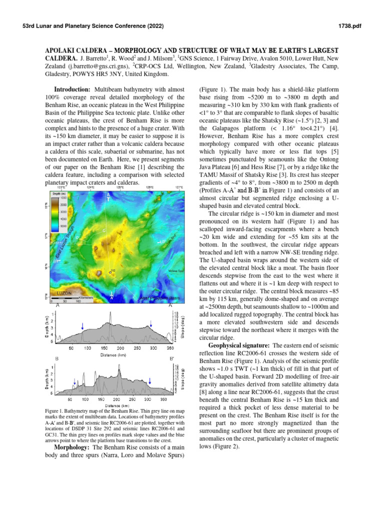 APOLAKI CALDERA – MORPHOLOGY AND STRUCTURE OF WHAT MAY BE EARTH’S LARGEST CALDERA. | PDF | Earth ...