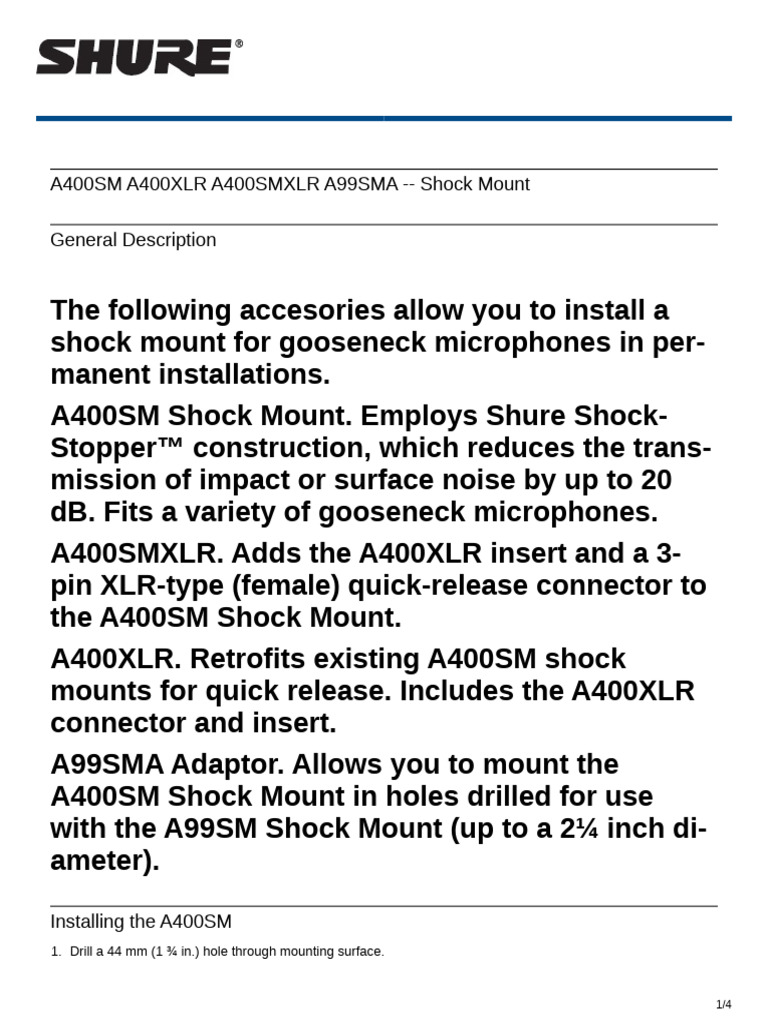A400SM A400XLR A400SMXLR A99SMA-user-guide | PDF | Screw | Electrical Connector