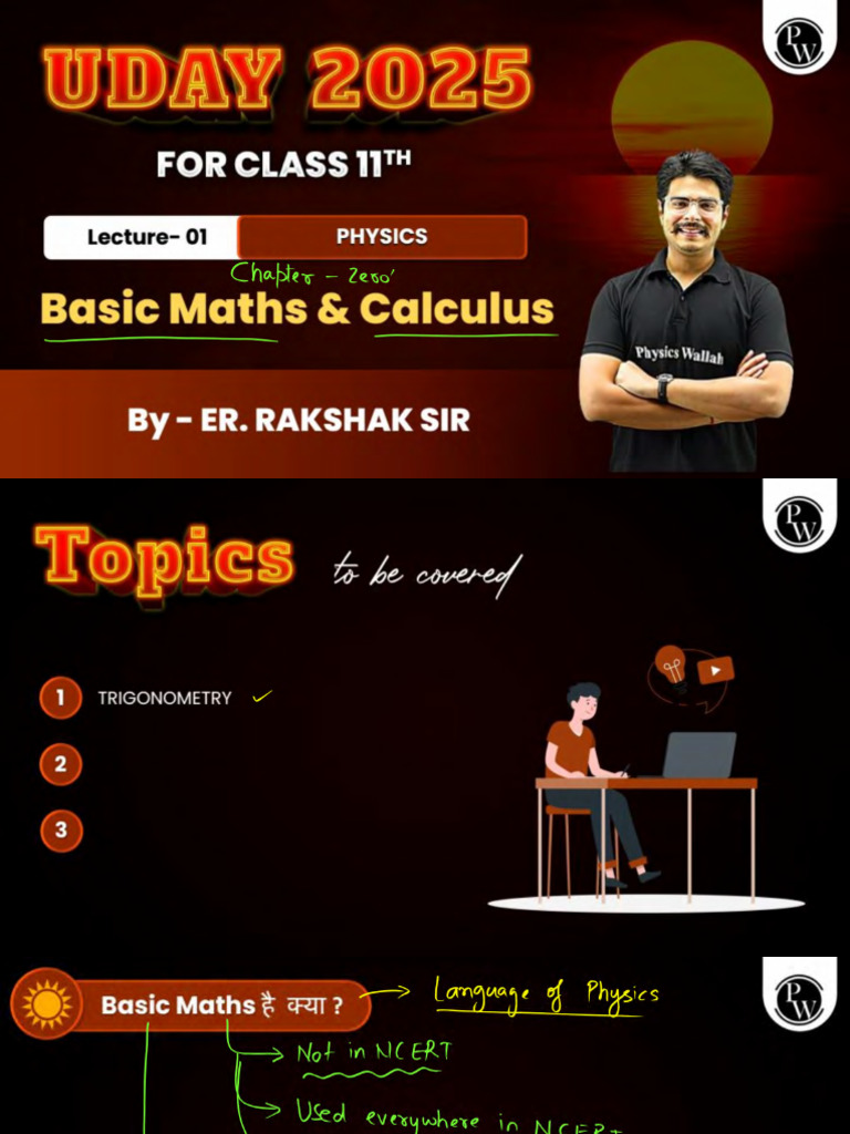 Basic Maths & Calculus 01 - Class Notes - Uday 2025 | PDF