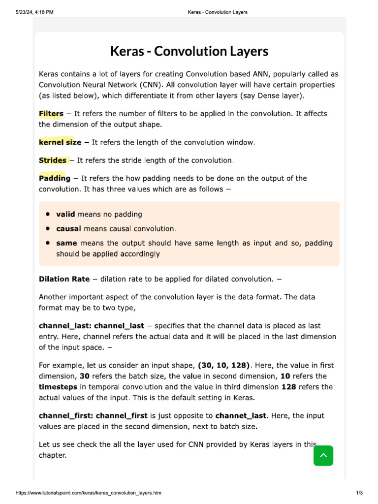 Convolution Layers | PDF