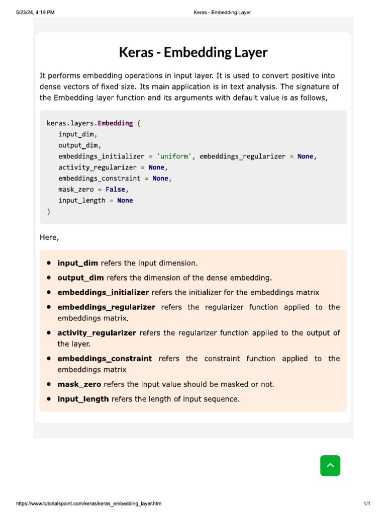 Embedding Layer | PDF