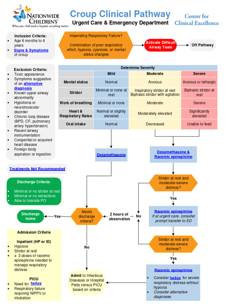 Croup Clinical Pathway | PDF | Respiratory System | Respiratory Diseases