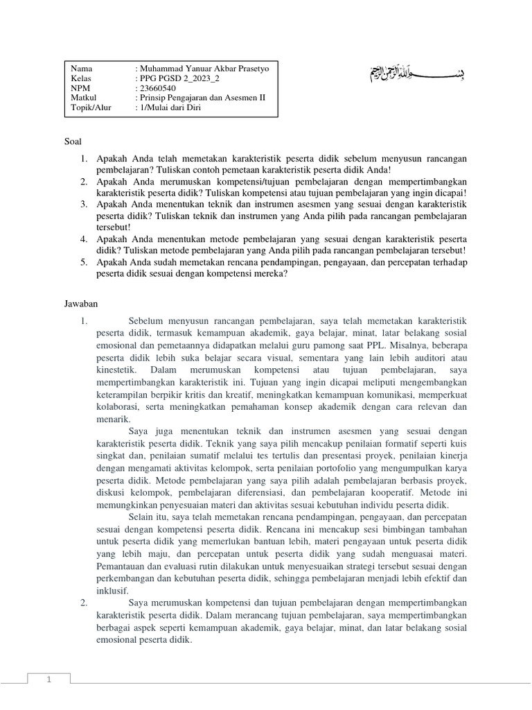 Muhammad Yanuar - PPA 2 - T1 - Mulai Dari Diri - Page 3 | PDF