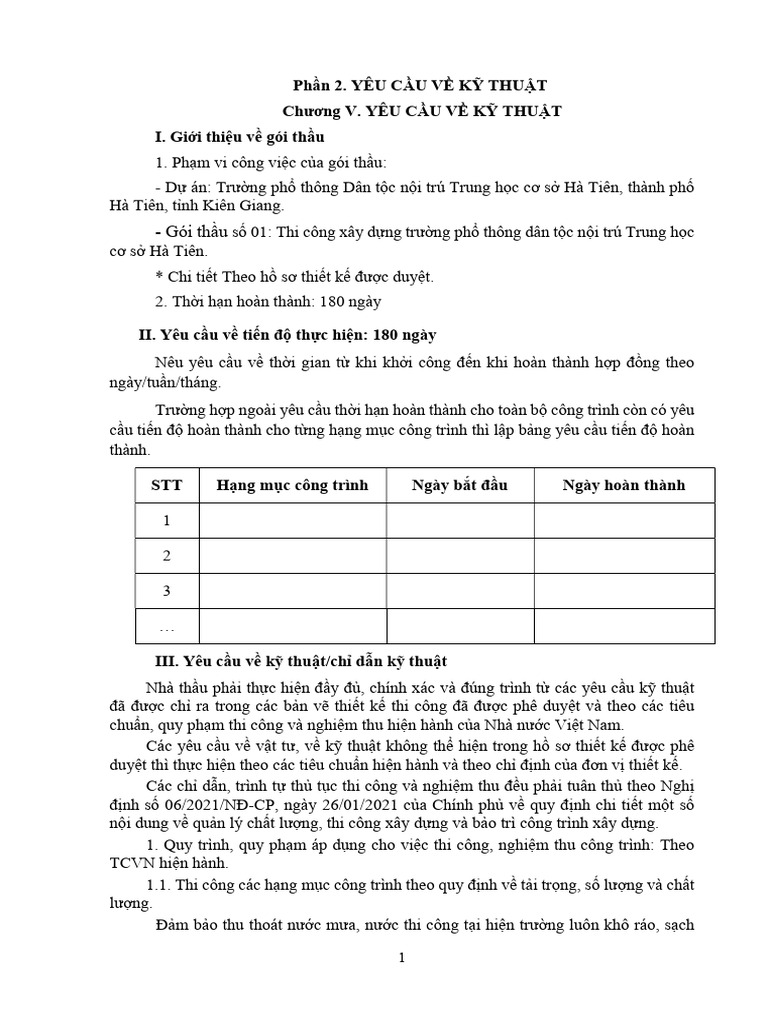 Chươngg V Yeu Cau Ve Ky Thuat Truong Pho Thong Dan Toc Noi Tru Thcs Ha Tien Pdf