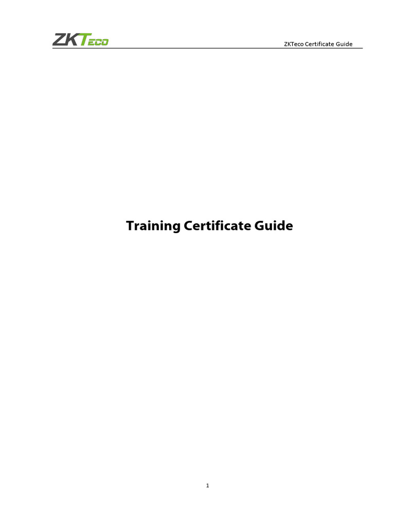 ZKTeco Certification Training Guide | PDF | Educational Technology