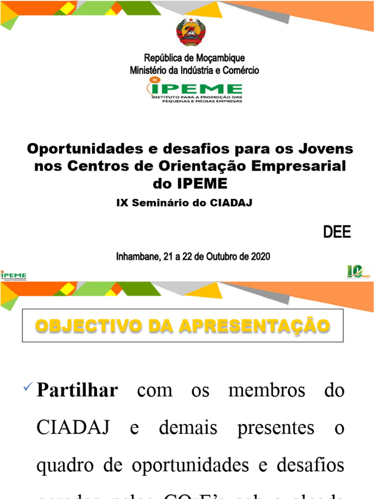 Rev Oportunidades & Desafios para Jovens Nos COrE IPEME | PDF ...