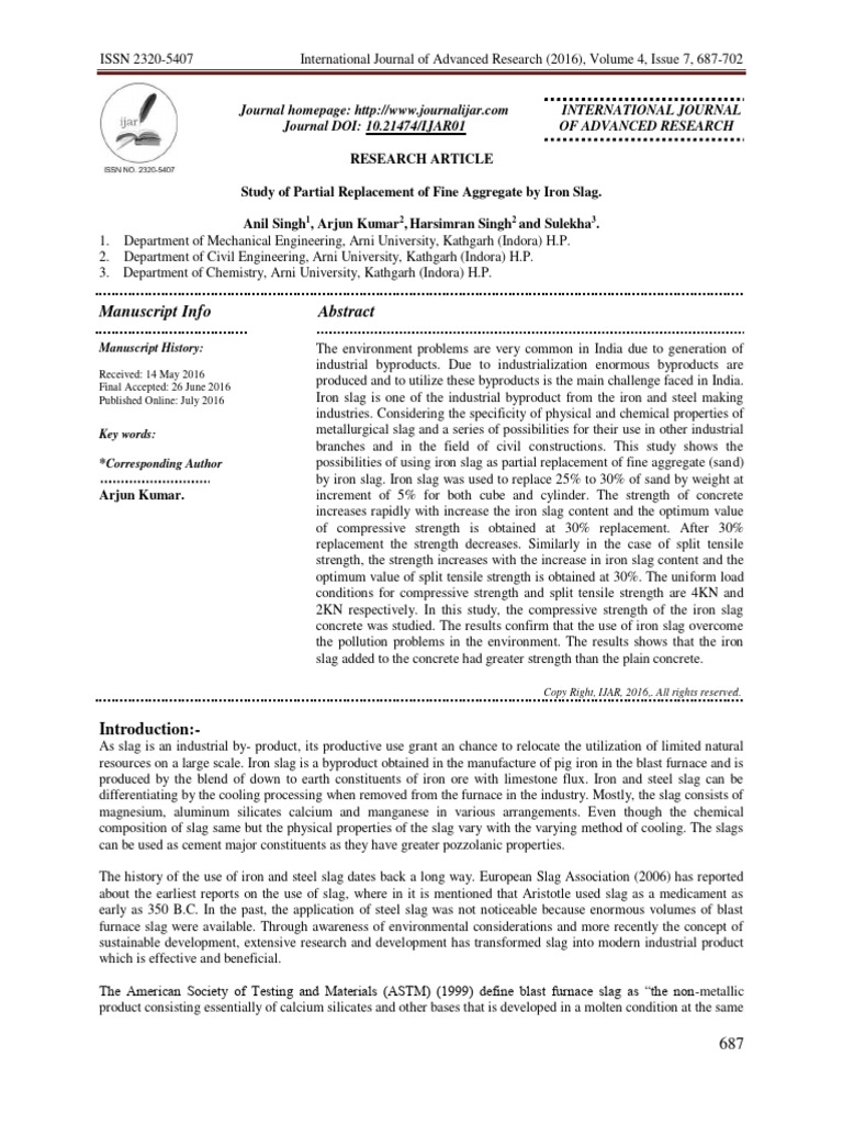 Study of Partial Replacement of Fine Agg | PDF | Concrete | Cement