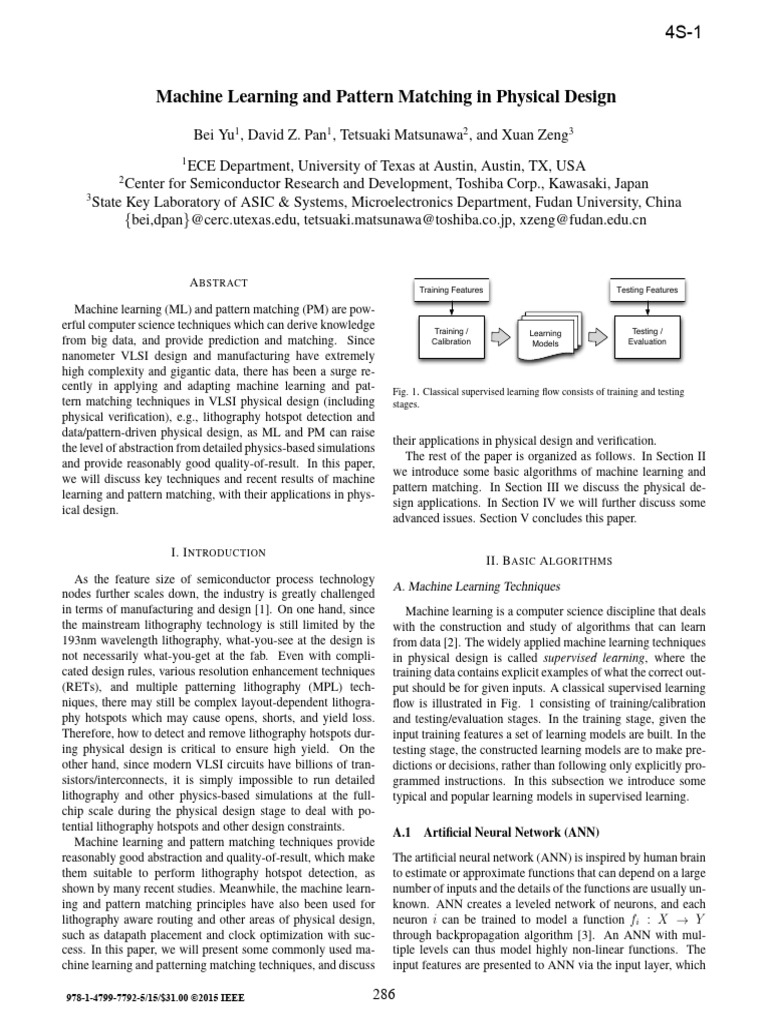 Machine Learning and Pattern Matching in Physical Design | PDF ... Machine Learning and Pattern Matching in Physical Design | PDF ...