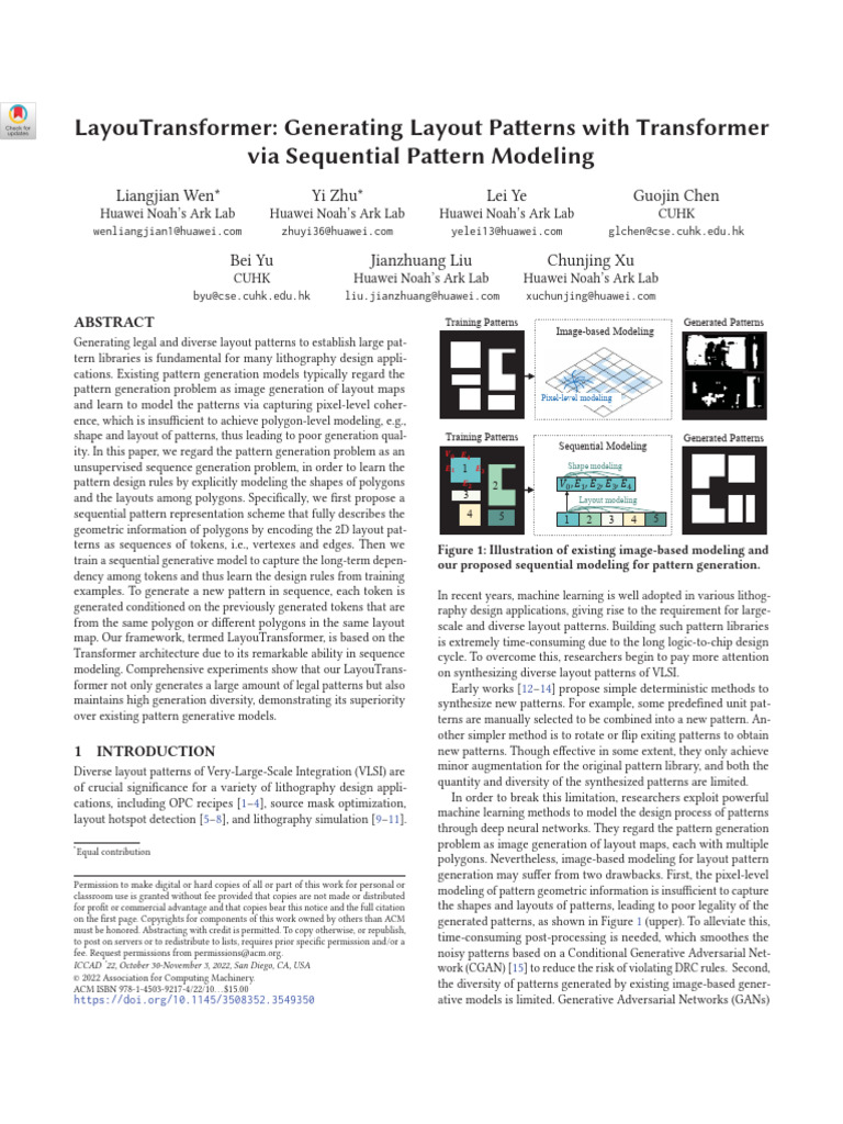 LayouTransformer - Generating Layout Patterns With Transformer Via Sequential Pattern Modeling ...