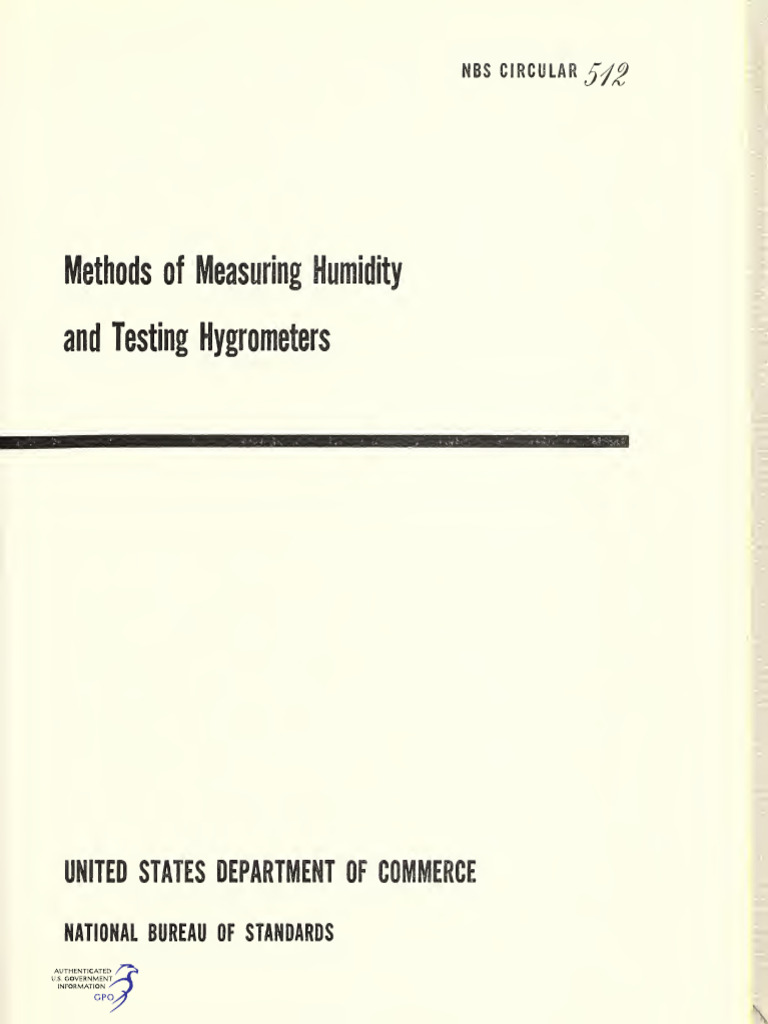 Govpub C13 | PDF | Humidity | National Institute Of Standards And Technology