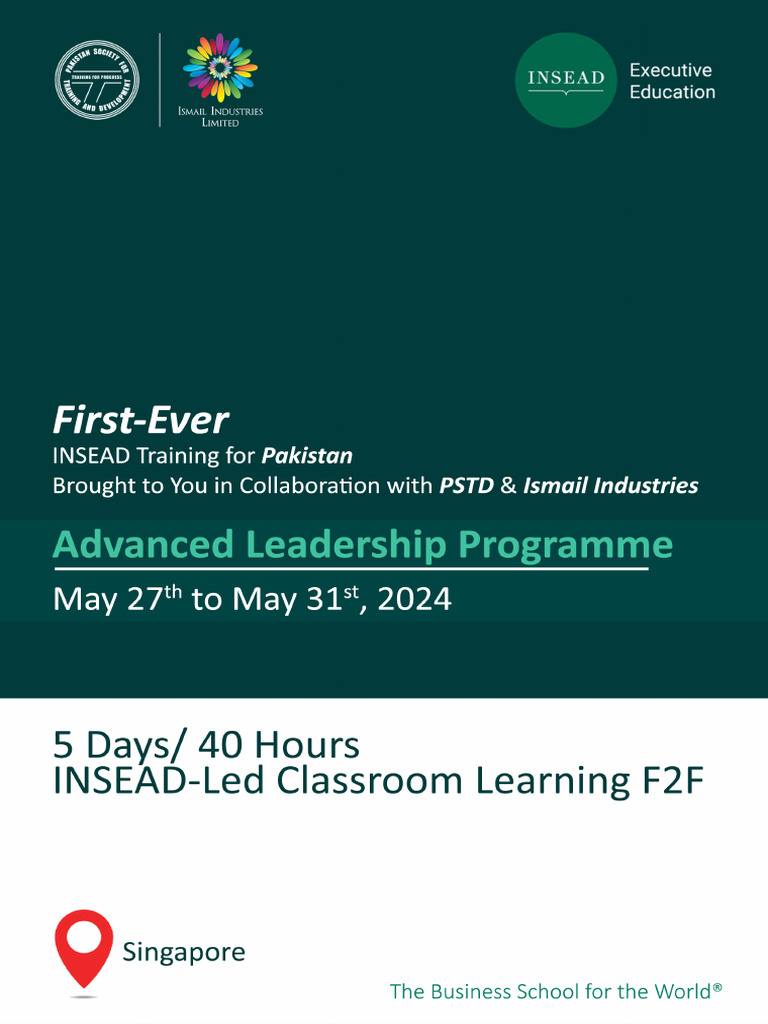 Insead Singapore 27th To 31st May 2024 Marketing | PDF