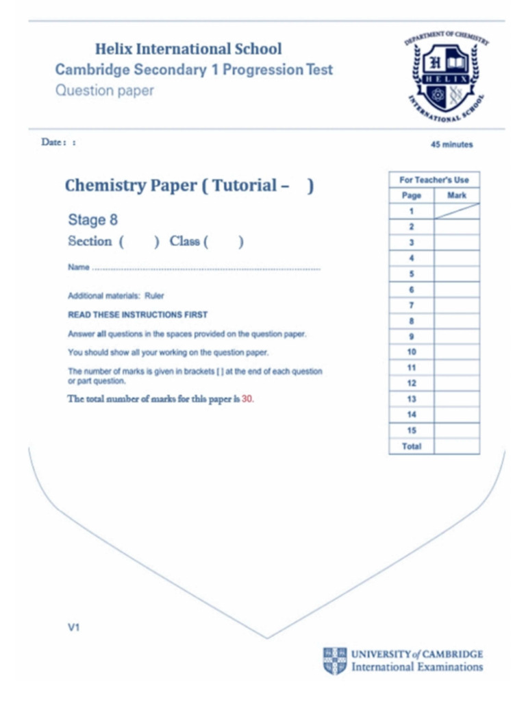 Year 8 Chemistry Tutorial | PDF