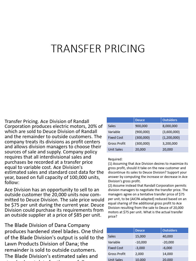 Transfer Pricing | PDF | Profit (Economics) | Prices