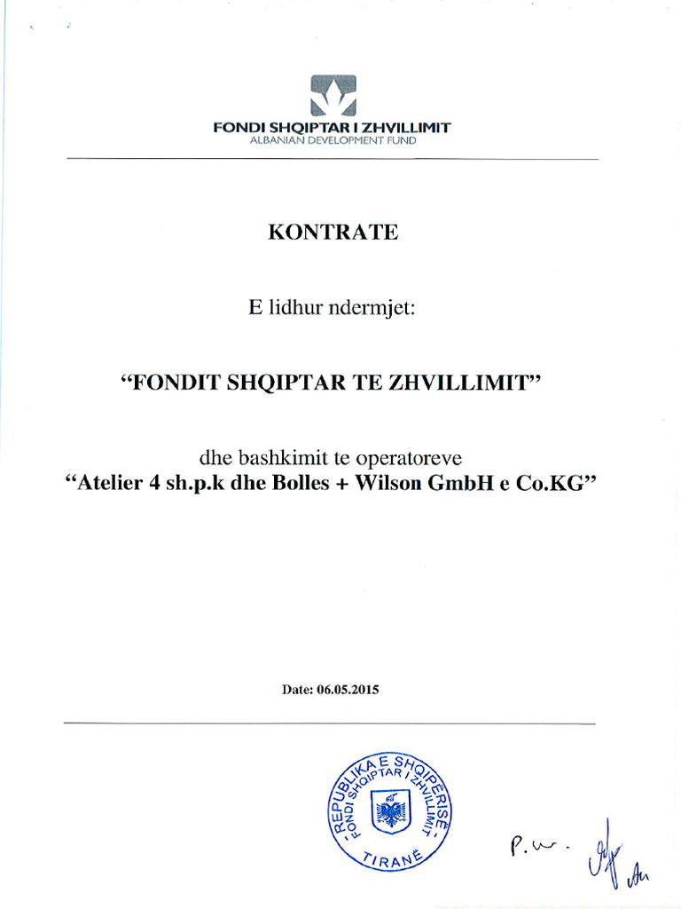 Kontrata Masterplani I Liqenit Artificial Te Tiranes Pdf