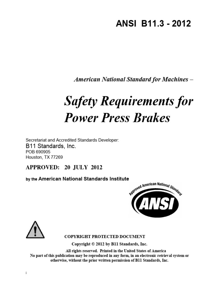 Ansi B11.3-2012 | PDF | Safety | Actuator