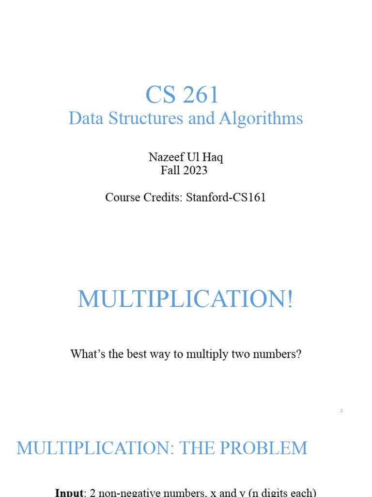 DSA Week1 | PDF | Multiplication | Algorithms