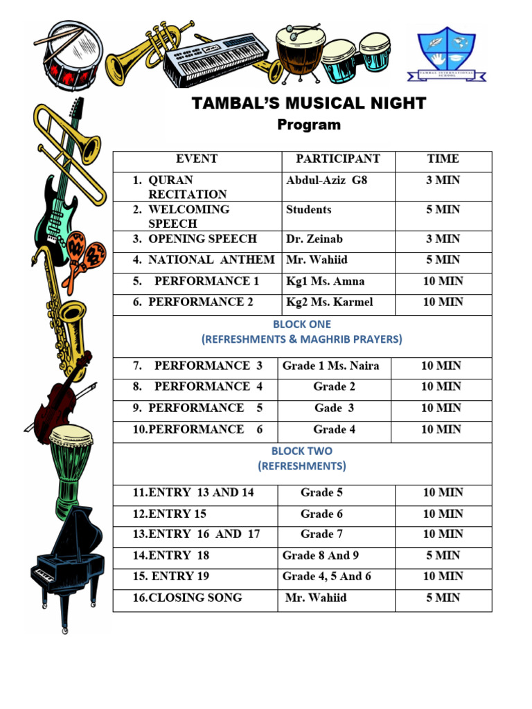 Music Program | PDF