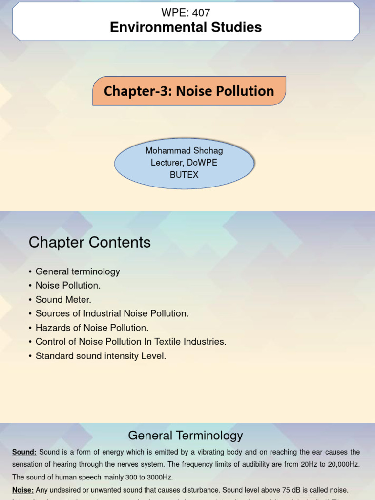 Noise Pollution | PDF | Sound | Noise