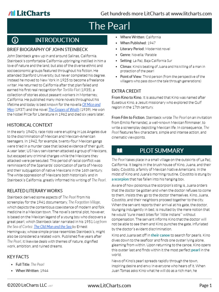 The Pearl: Themes and Context Analysis | PDF