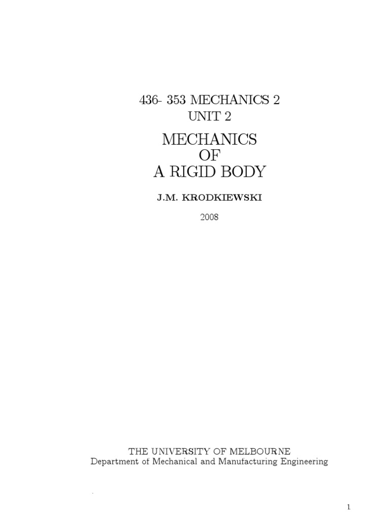 Kinetics of Rigid Bodies | PDF | Kinematics | Rotation Around A Fixed Axis