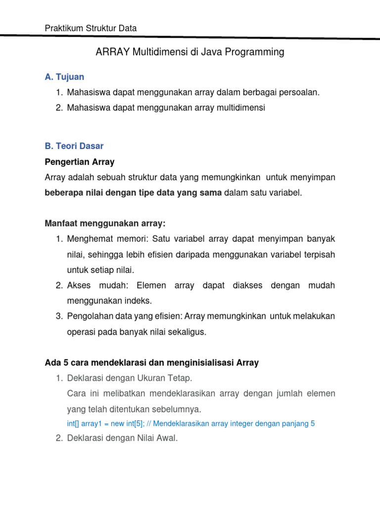 Array Multidimensi | PDF