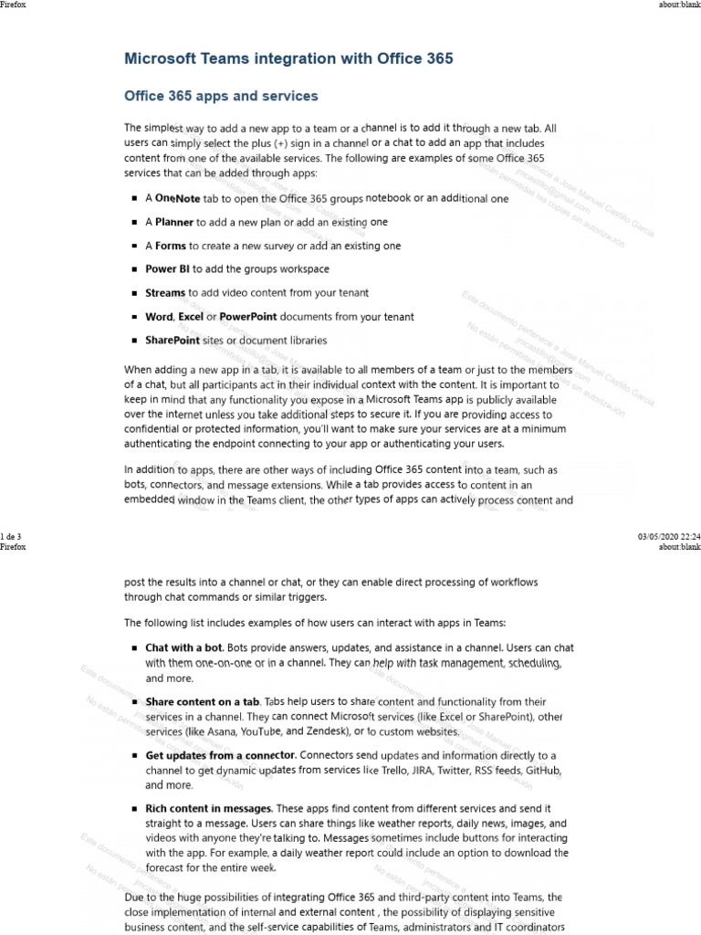 05-Microsoft Teams Integration With Office 365 | PDF | Mobile App ...