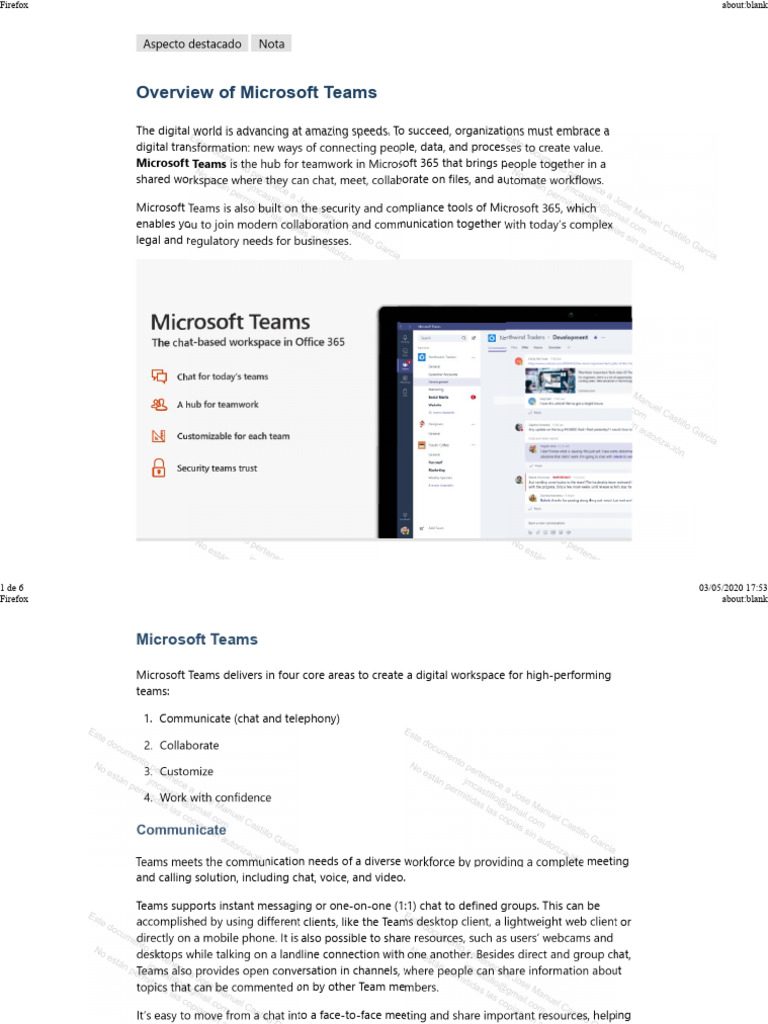 m1_Overview of Microsoft Teams | PDF | Mobile App | Share Point