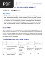 TDS Rate Chart For FY 2025-26 (AY 2026-27) | PDF | Payments | Interest