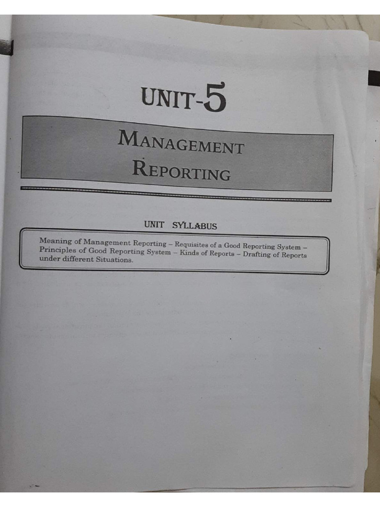 MA - Unit 5 - Management Reporting - Compressed | PDF