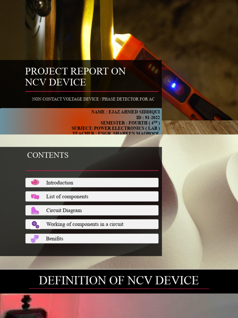 Project Report On NCV Device | PDF