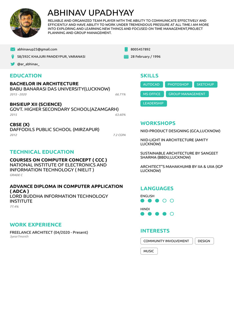 ABHINAV's CV | PDF | Engineering