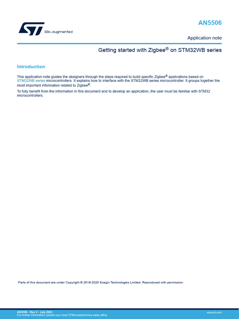 An5506 Getting Started With Zigbee On stm32wb Series Stmicroelectronics 2 | PDF | Computer ...