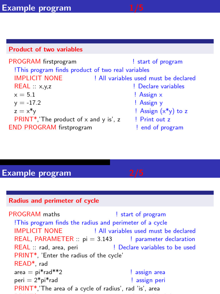 Fortran Lecture 4 | PDF | Numbers | Parameter (Computer Programming)