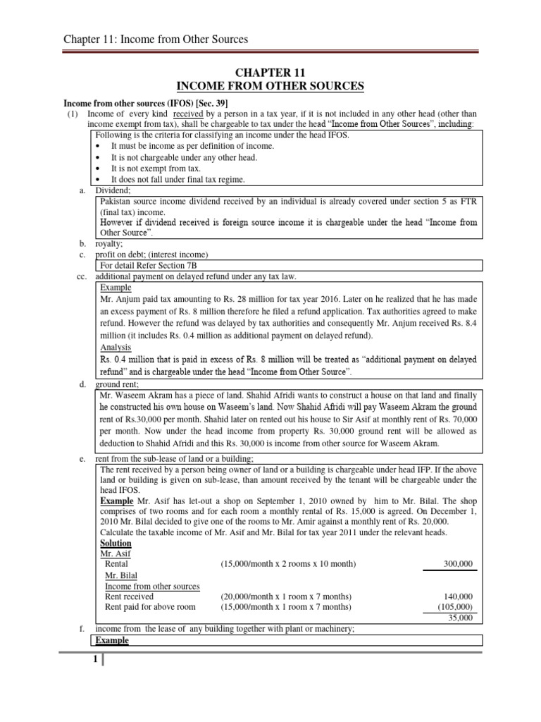 Income from Other Sources Explained | PDF | Expense | Tax Deduction