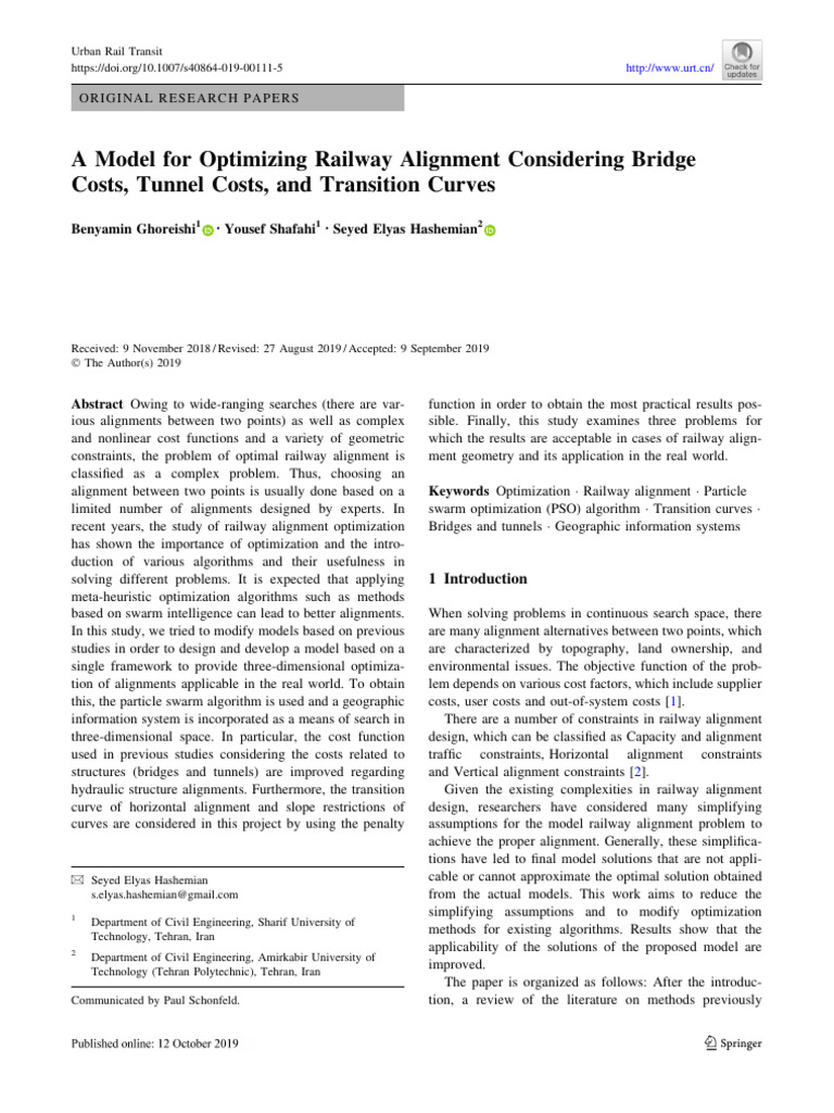 A Model For Optimizing Railway Alignment | PDF | Mathematical Optimization | Rail Transport