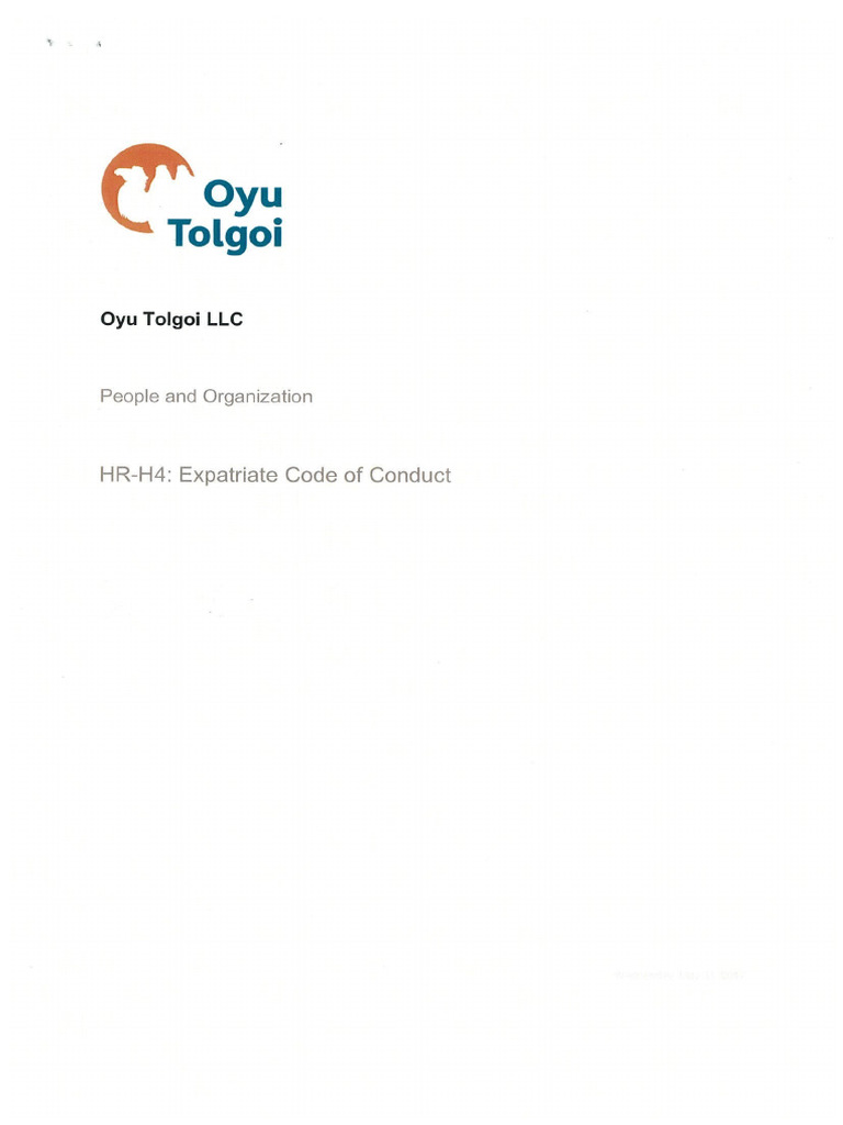 HR-H4 Expatriate Code of Conduct - 1 | PDF