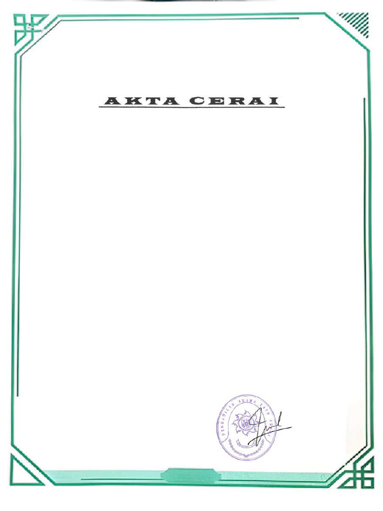 Blanko Asli Akte Cerai | PDF