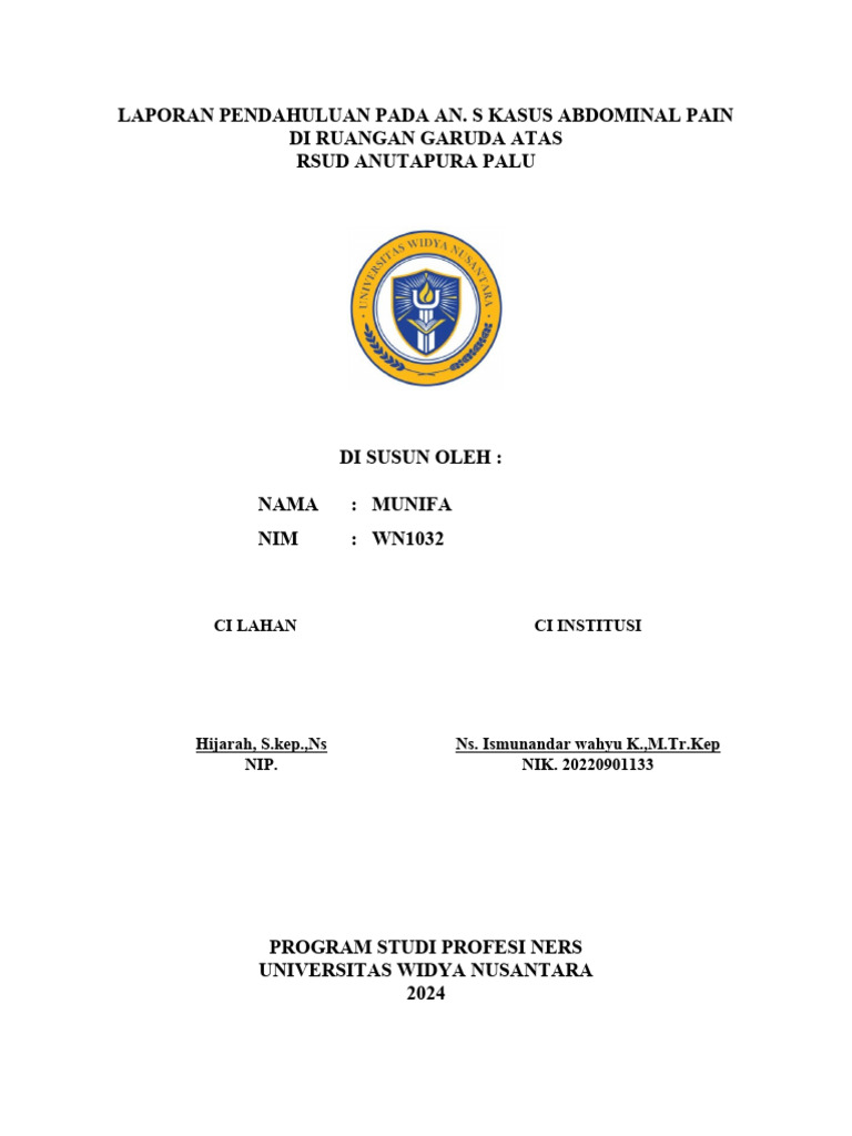 Laporan Pendahuluan Abdominal Pain | PDF | Pengembangan Diri ...