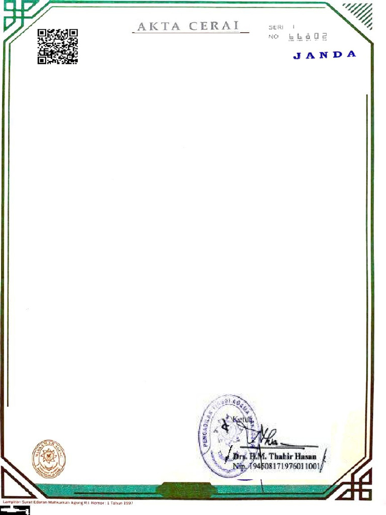 blanko akte cerai janda | PDF