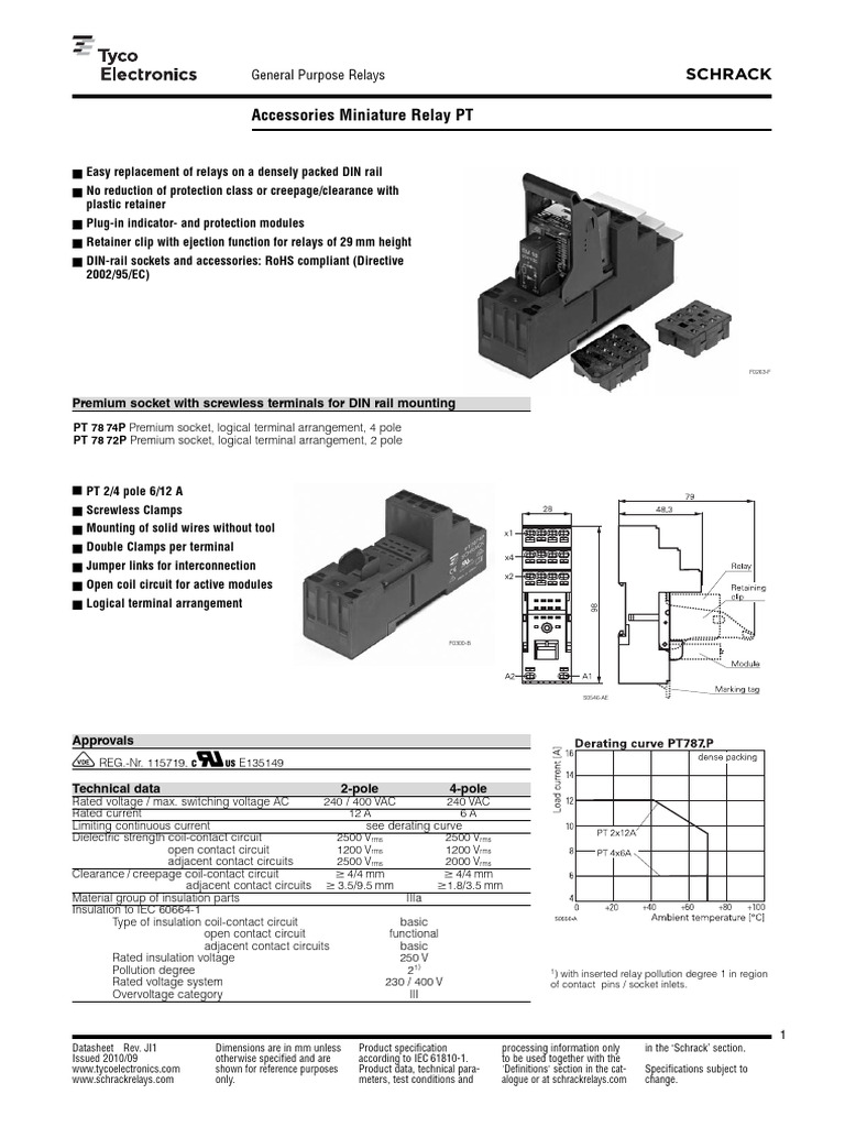 Pt78740-Shrack Relay Socket | PDF | Electrical Connector | Insulator ...