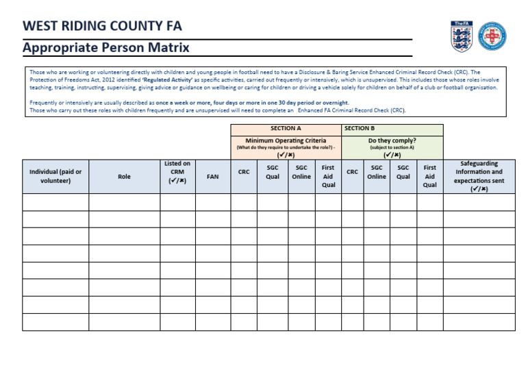 Appropriate Person Matrix | PDF | Justice | Crime & Violence