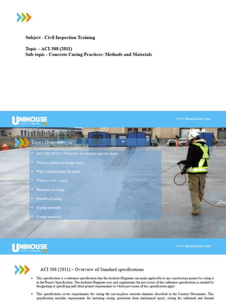 Samples For Courses Developer Concrete Curing Practices - Methods and ...