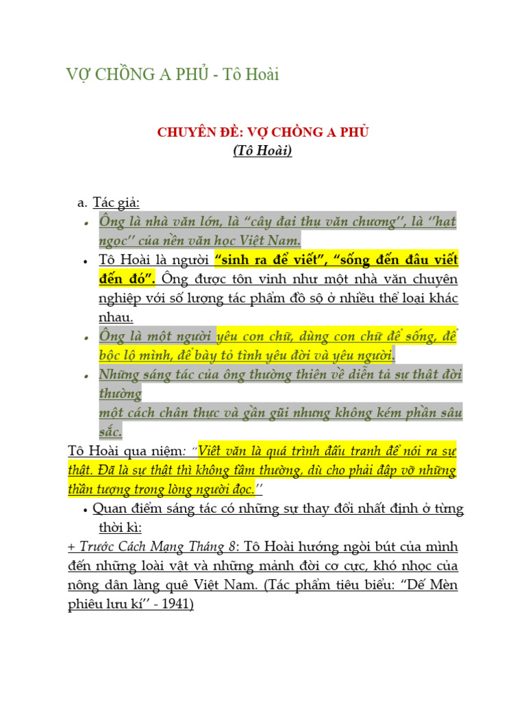 V CH NG A PH - Tô Hoài | PDF