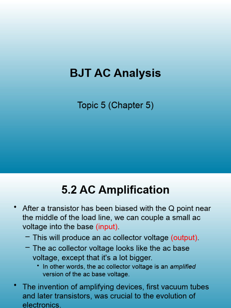 BJT Amplifier AC Analysis | PDF | Amplifier | Bipolar Junction Transistor